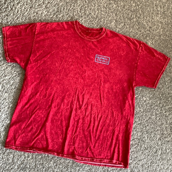 Shirts | 32 Bright Red Captain Fin Co Tee Shirt | Poshmark